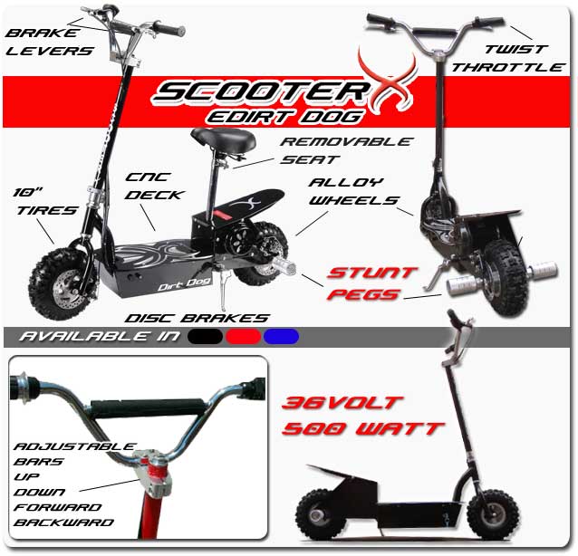 Neoscooters: Scooterx Electric Dirt Dog, Standup Electric Scooters ...
